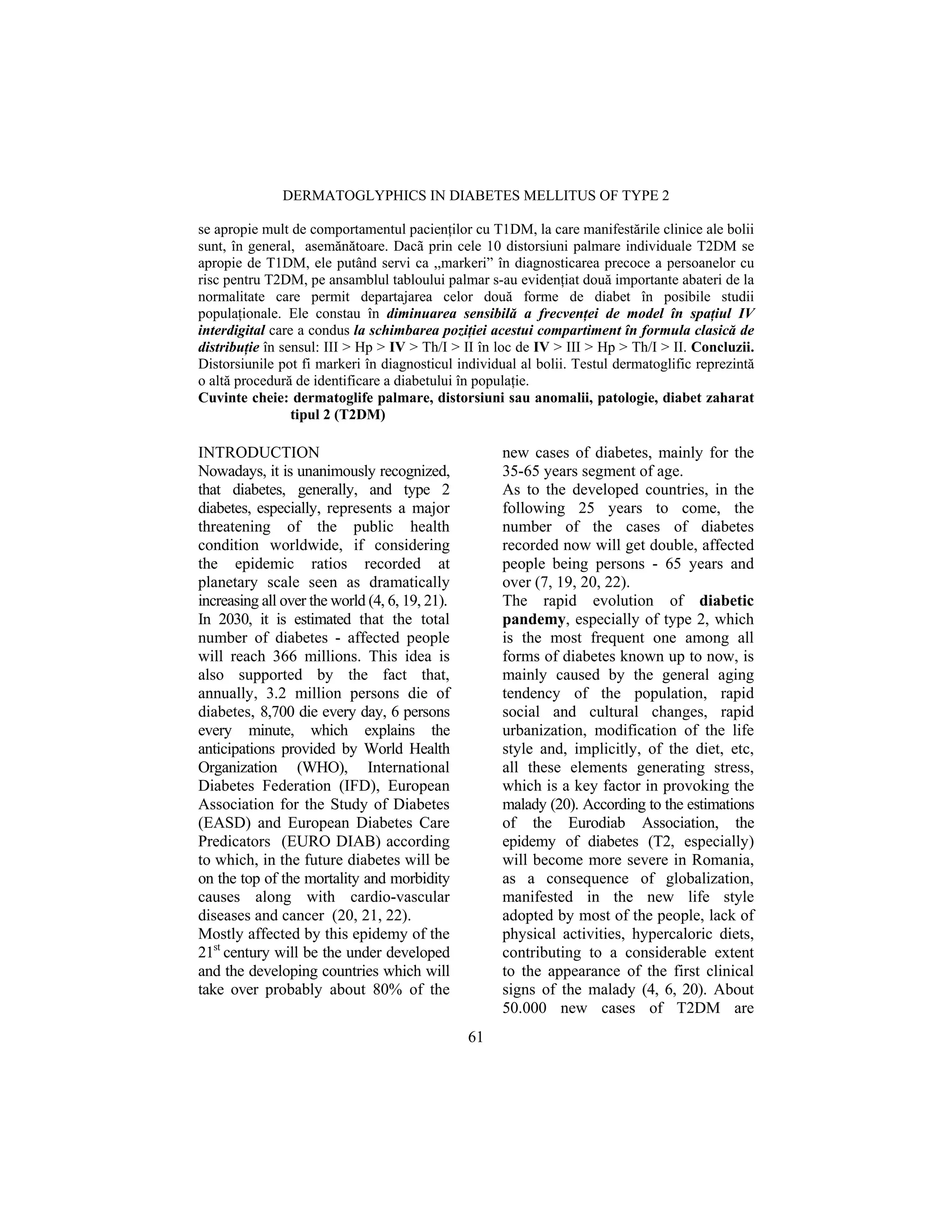 Dermatoglyphics in diabetes mellitus of type 2 | PDF