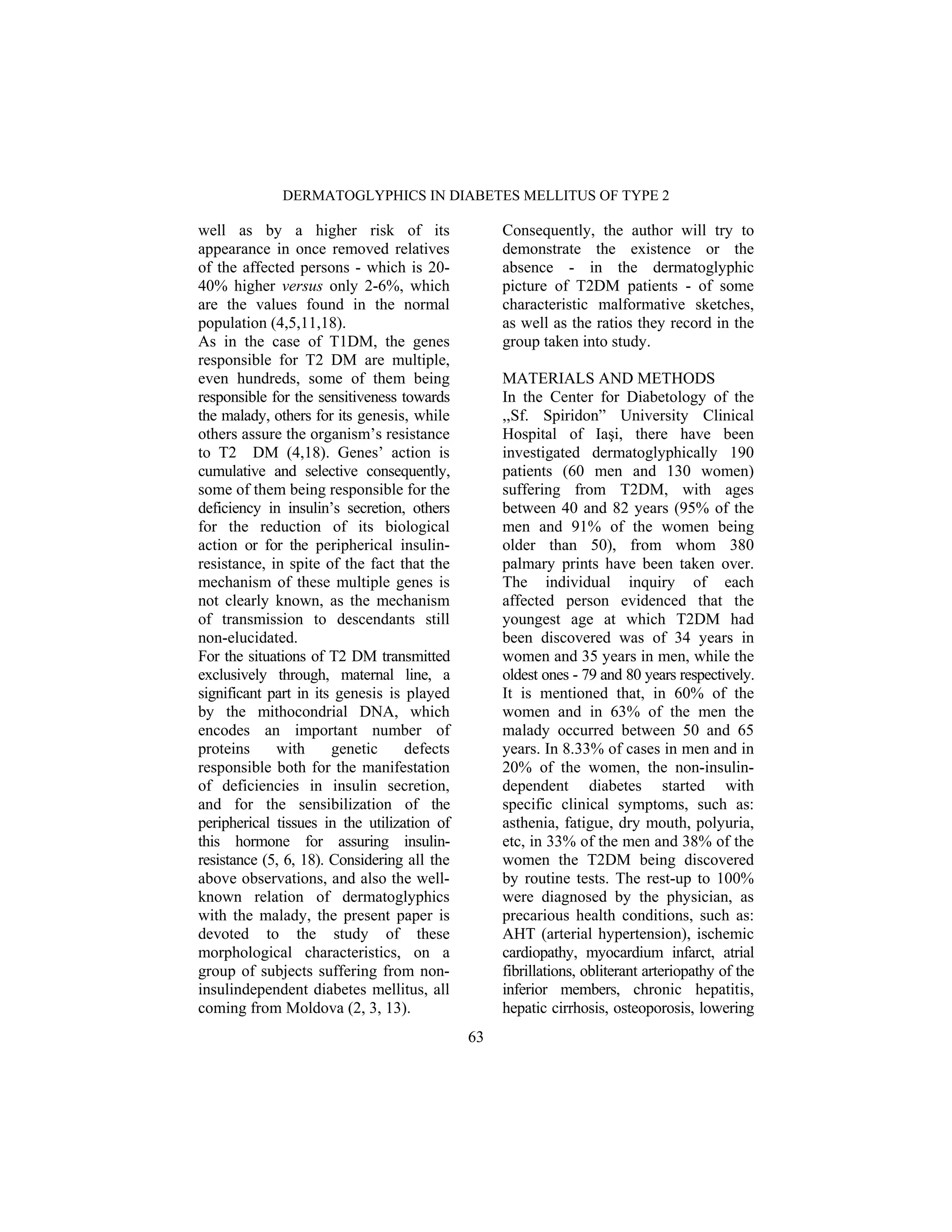 Dermatoglyphics in diabetes mellitus of type 2 | PDF