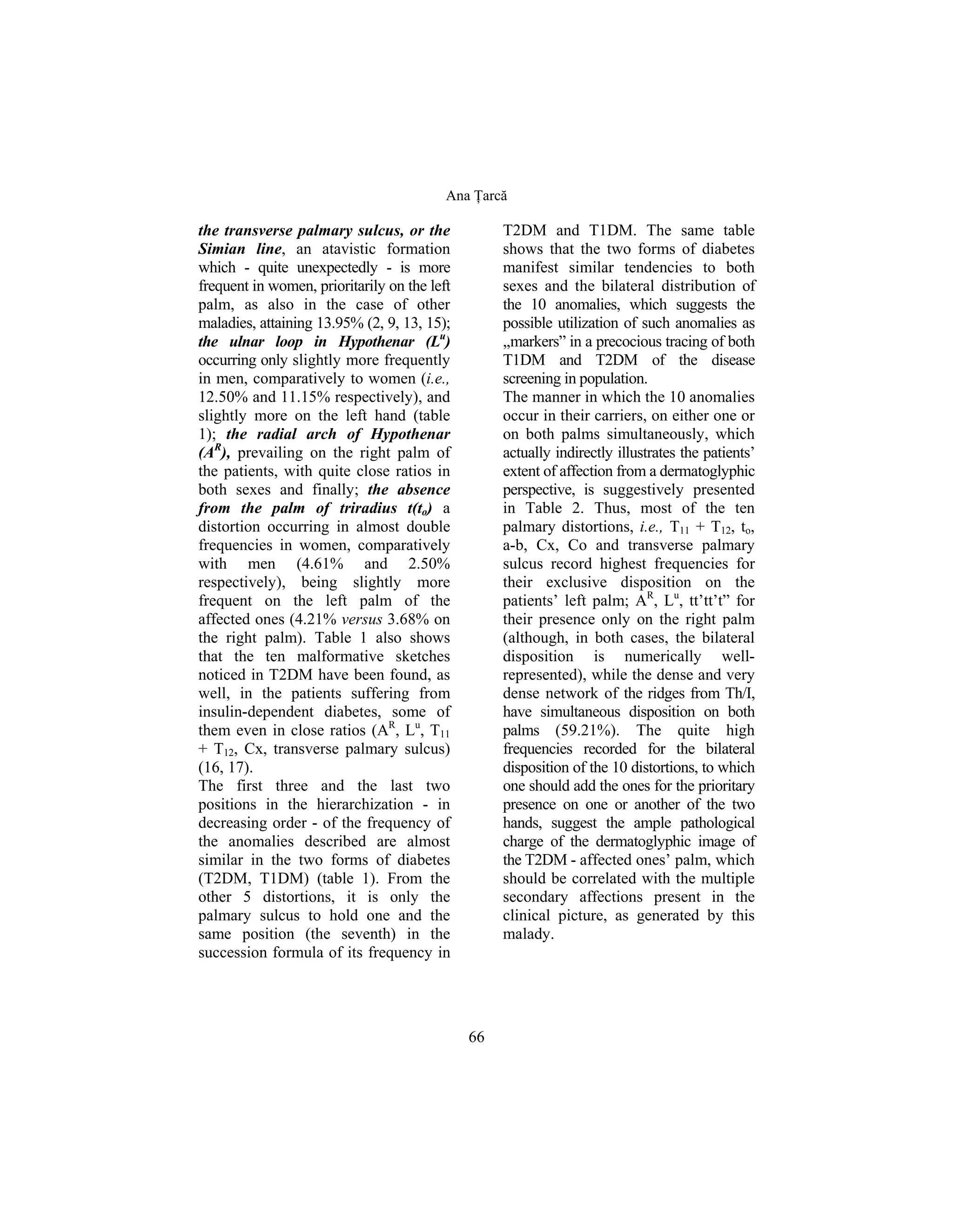 Dermatoglyphics in diabetes mellitus of type 2 | PDF