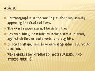 Dermatographia by Grace V. | PPT
