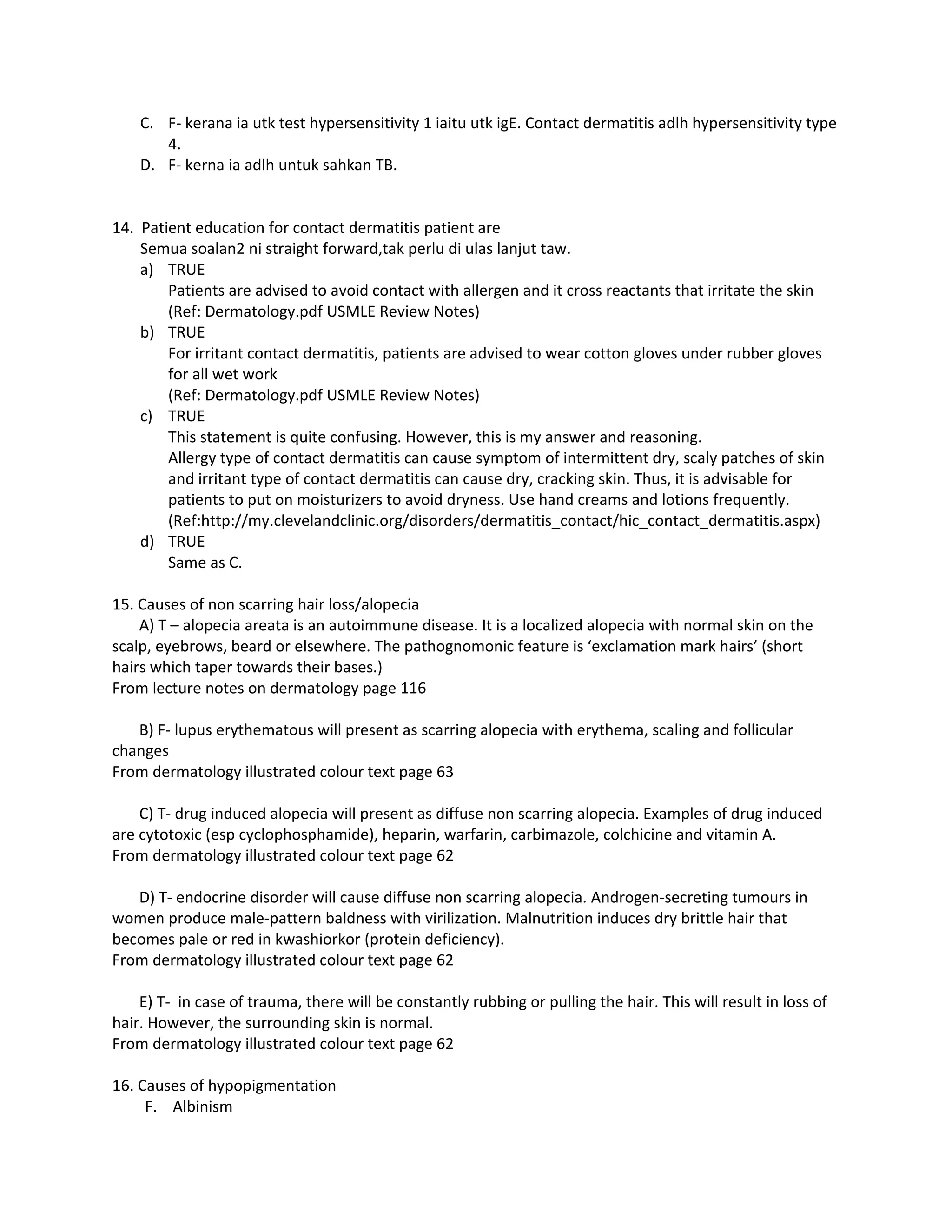 Ganyang MCQ Dermatology | DOC