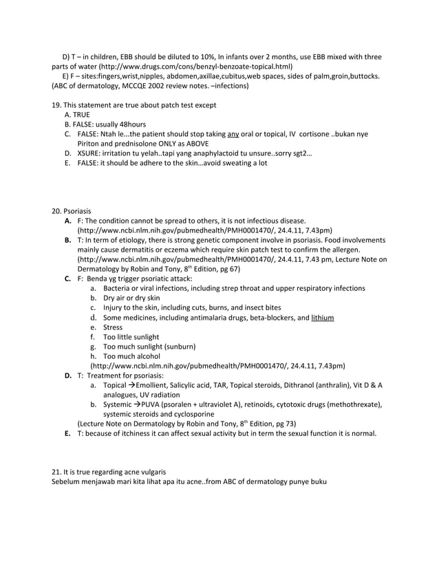 Ganyang MCQ Dermatology | DOC