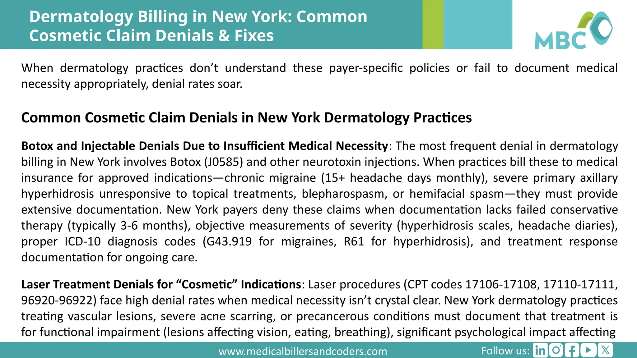 Dermatology Billing in New York- Common Cosmetic Claim Denials & Fixes.pptx