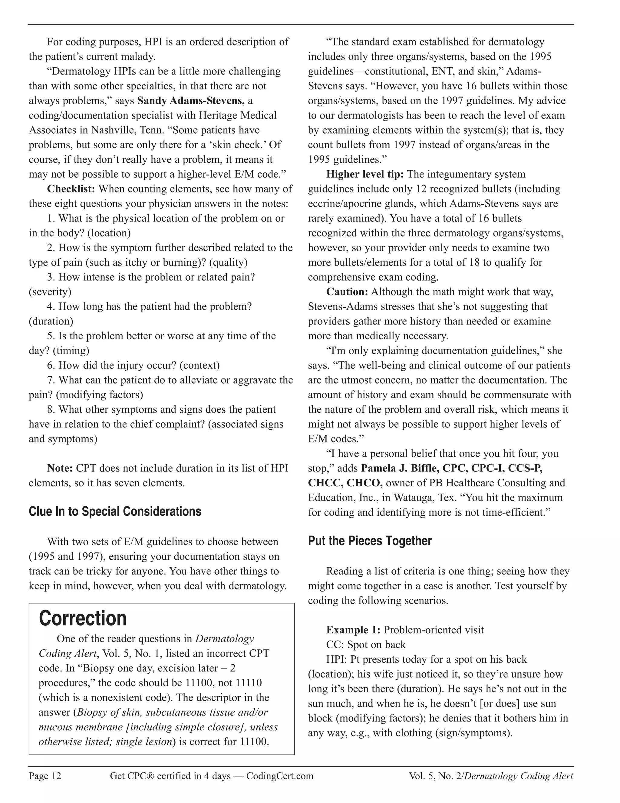 Dermatology coding alert vol5 no2 2009 (cite) | PDF