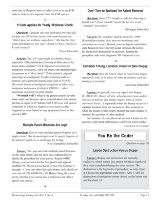 Dermatology coding alert vol5 no2 2009 (cite) | PDF