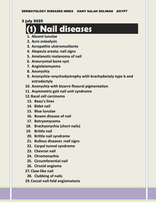 Dermatology diseases Index July 2025.pdf