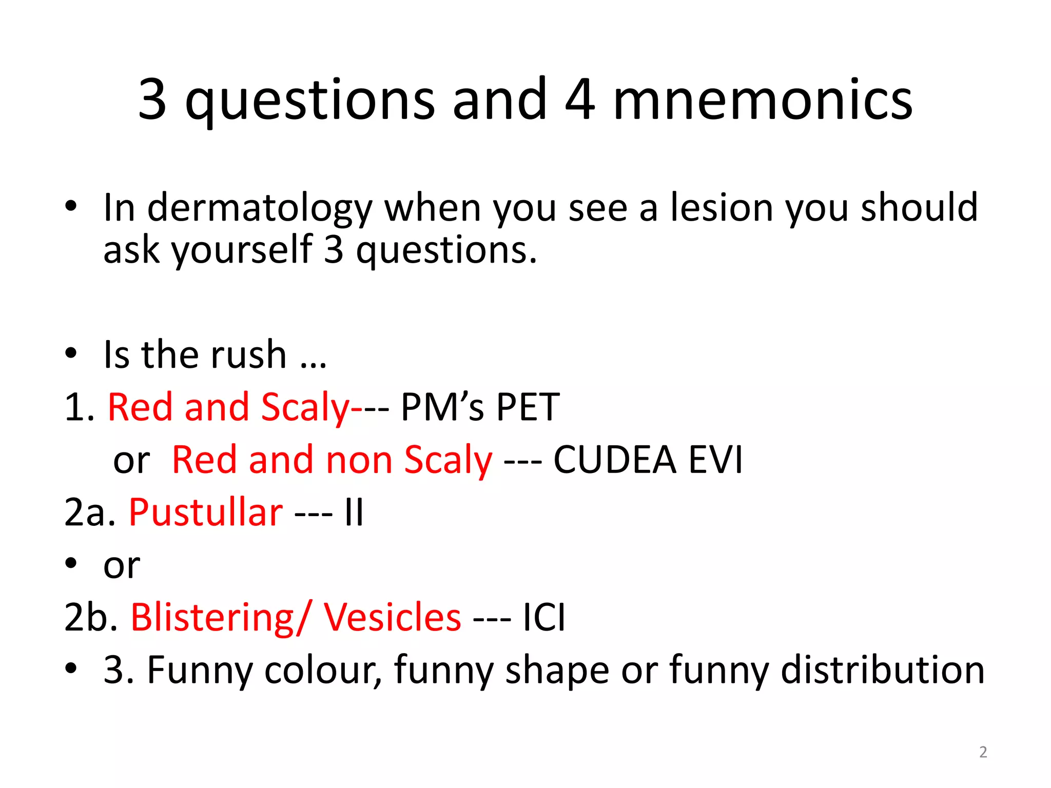 Dermatology Hints for Differential Diagnosis.pptx
