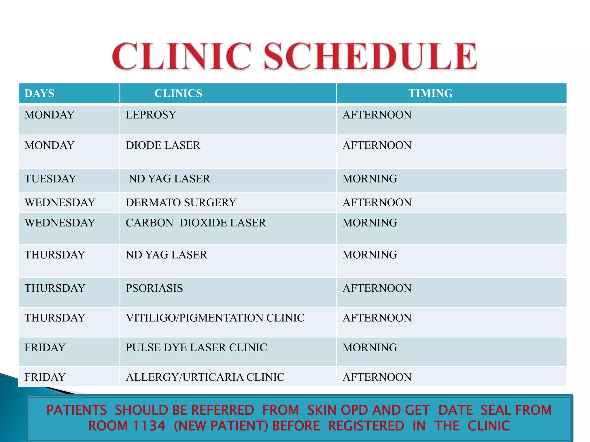 Dermatology opd | PPTX