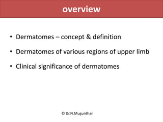 Dermatomes of upper limb- Dr.N.Mugunthan.MS