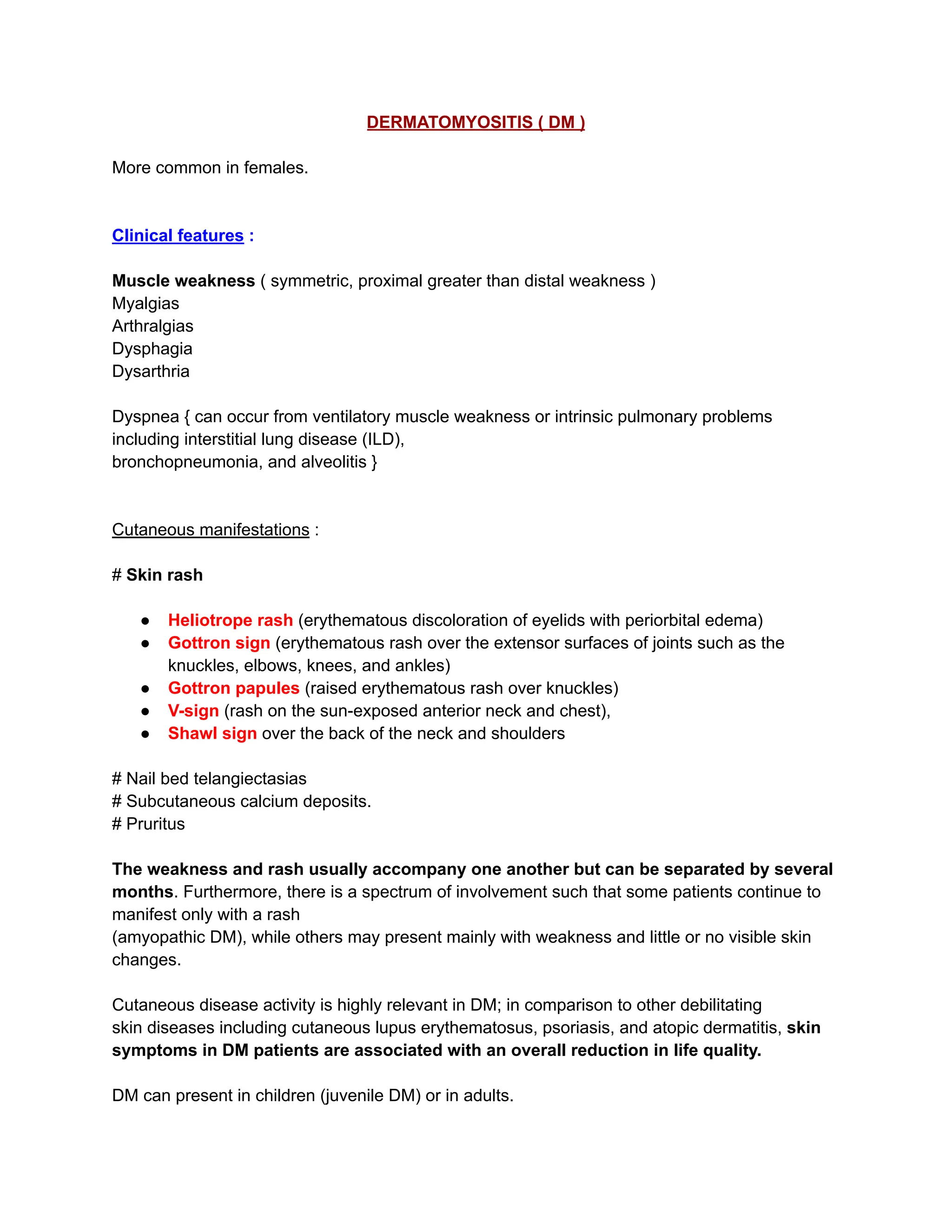 DERMATOMYOSITIS ( DM ) - Important Points.pdf