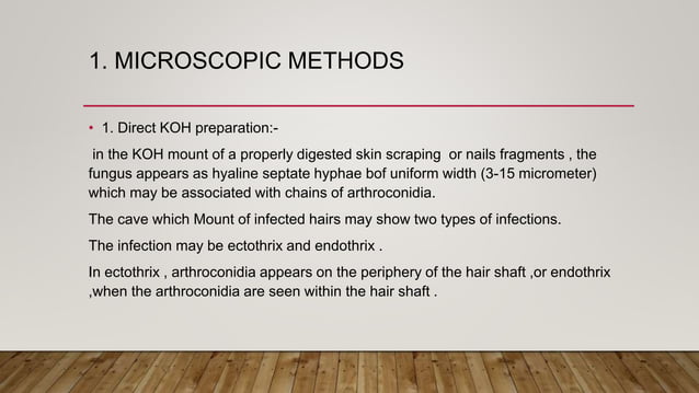 Dermatophytes , morphology, lifecycle and lab diagnosis | PPT