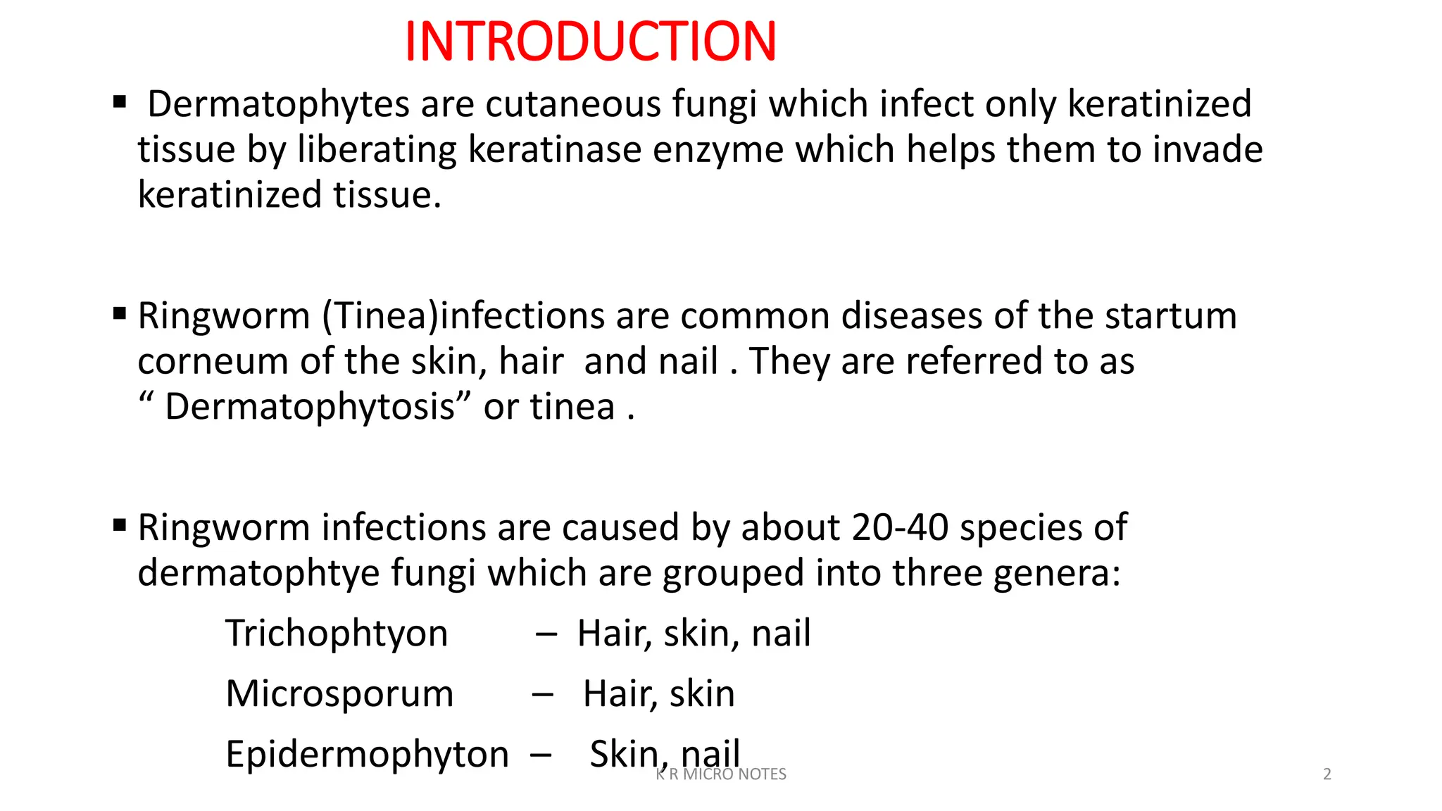 DERMATOPHYTES SUPERFICIAL MYCOSES K R.pptx