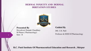 Dermatotoxicity & Dermal Irritation OECD Guidelines.pptx