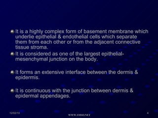 Dermo epidermal junction | PPT