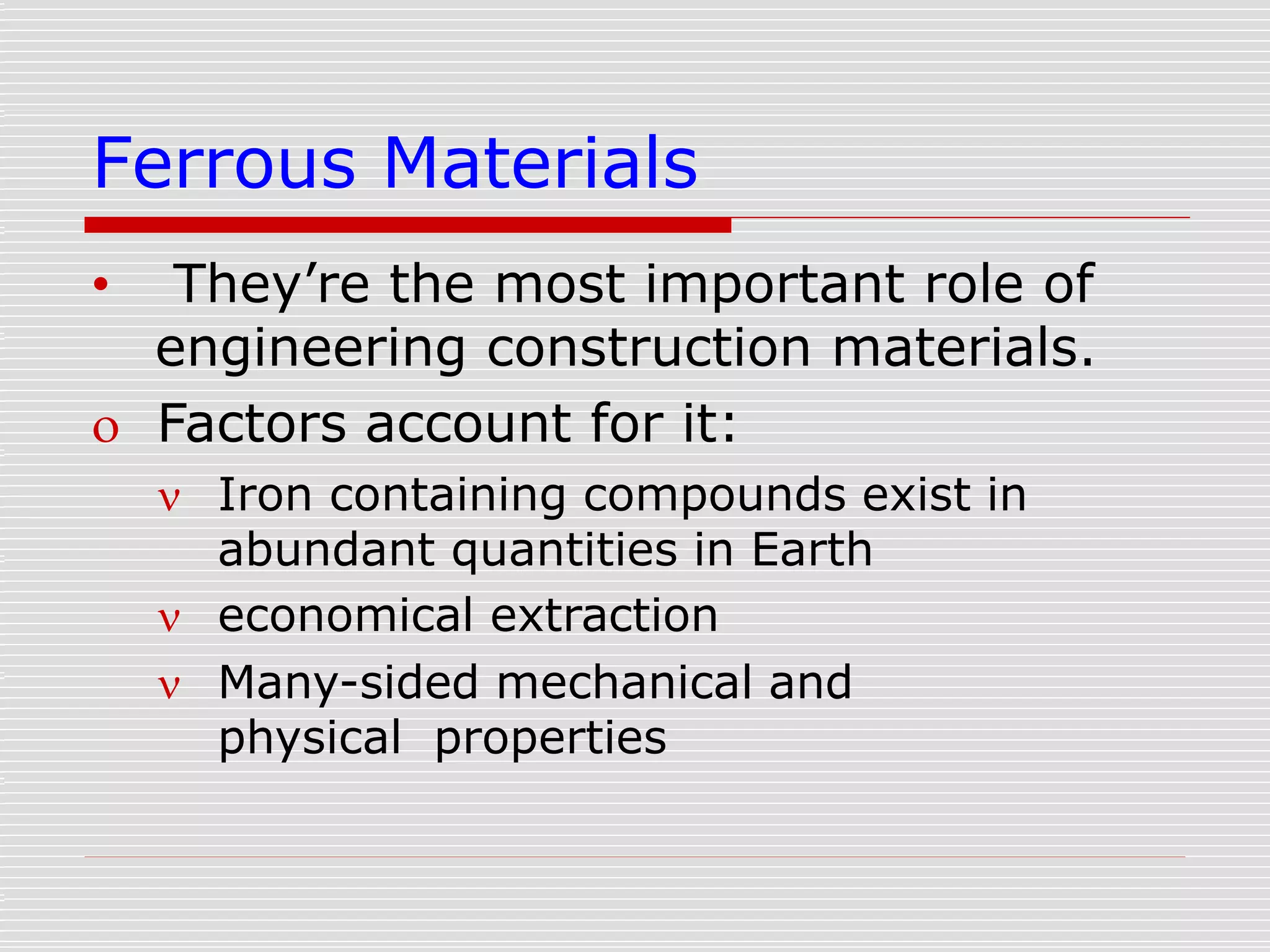 ferrous alloys | PPTX | Chemistry | Science