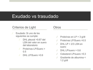Derrame pleural EN AL ADULTO | PPTX