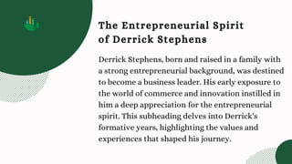 Derrick Stephens: Empowering Small-Scale Enterprises through Strategic ...