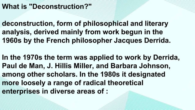 Explanation of deconstruction with several examples | PPT