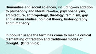 Explanation of deconstruction with several examples | PPT