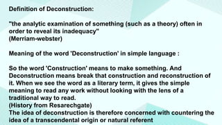 Explanation of deconstruction with several examples | PPT