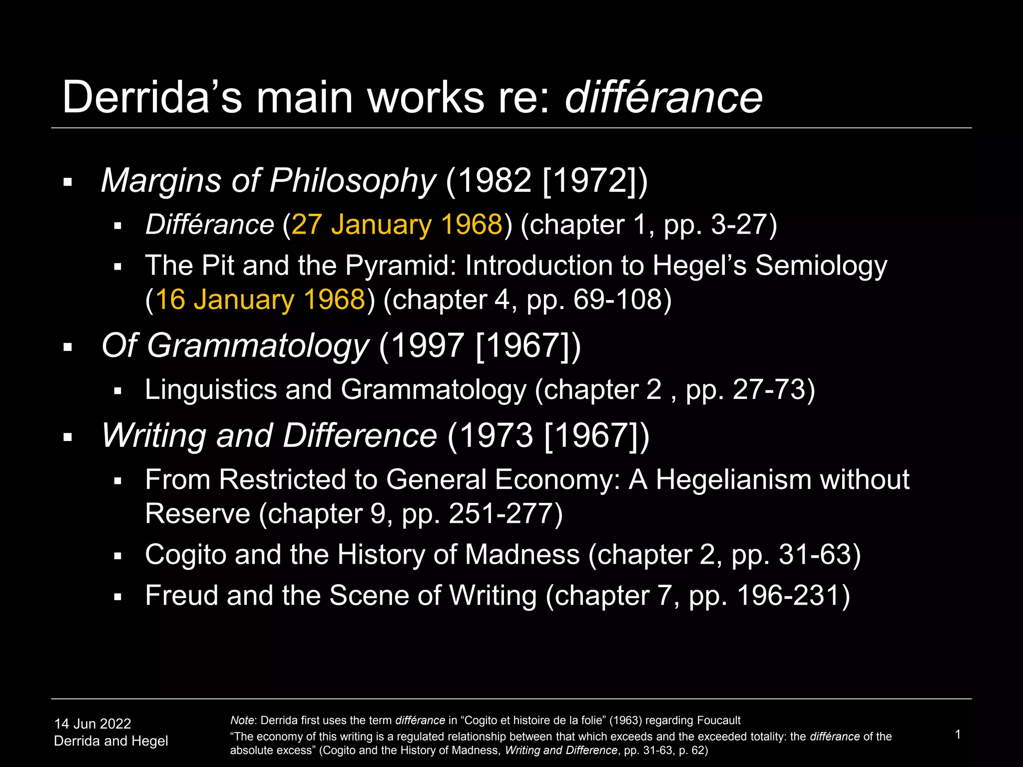 Derrida-Hegel: Différance-Difference | PPT