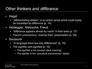 Derrida-Hegel: Différance-Difference | PPT