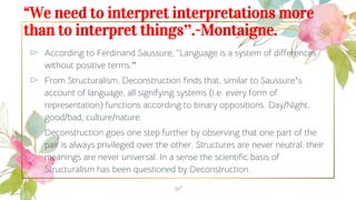 Structure, sign and play in Discourse of Human Sciences Jacques Derrida ...