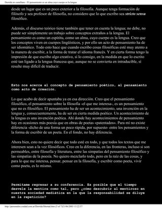 Derrida, Jacques El Pensamiento Es Un Alma Cuyo Cuerpo Es La Lengua | PDF