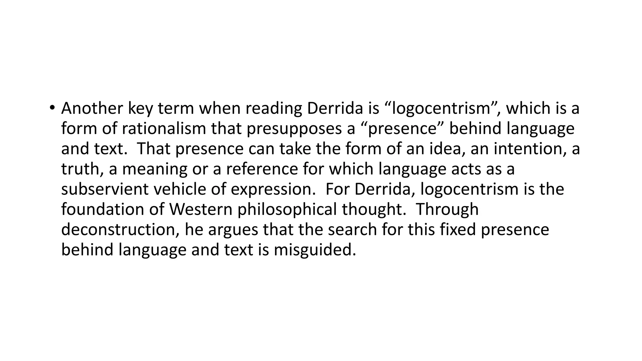 Derrida’s post structuralism | PPTX