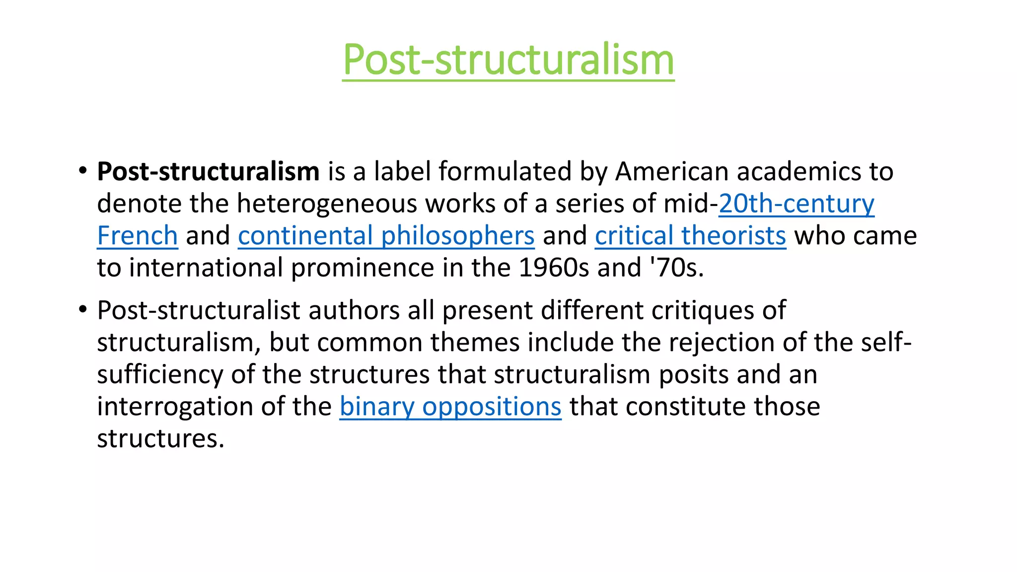 Derrida’s post structuralism | PPTX