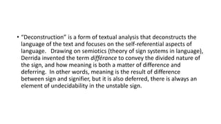 Derrida’s post structuralism | PPTX