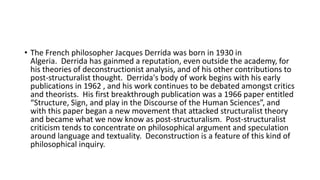Derrida’s post structuralism | PPT