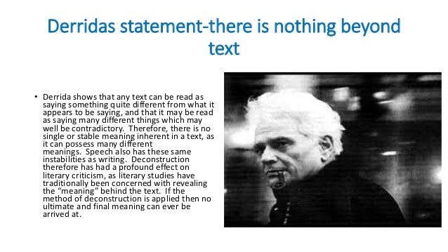 Jacques Derrida Deconstruction Poststructuralism
