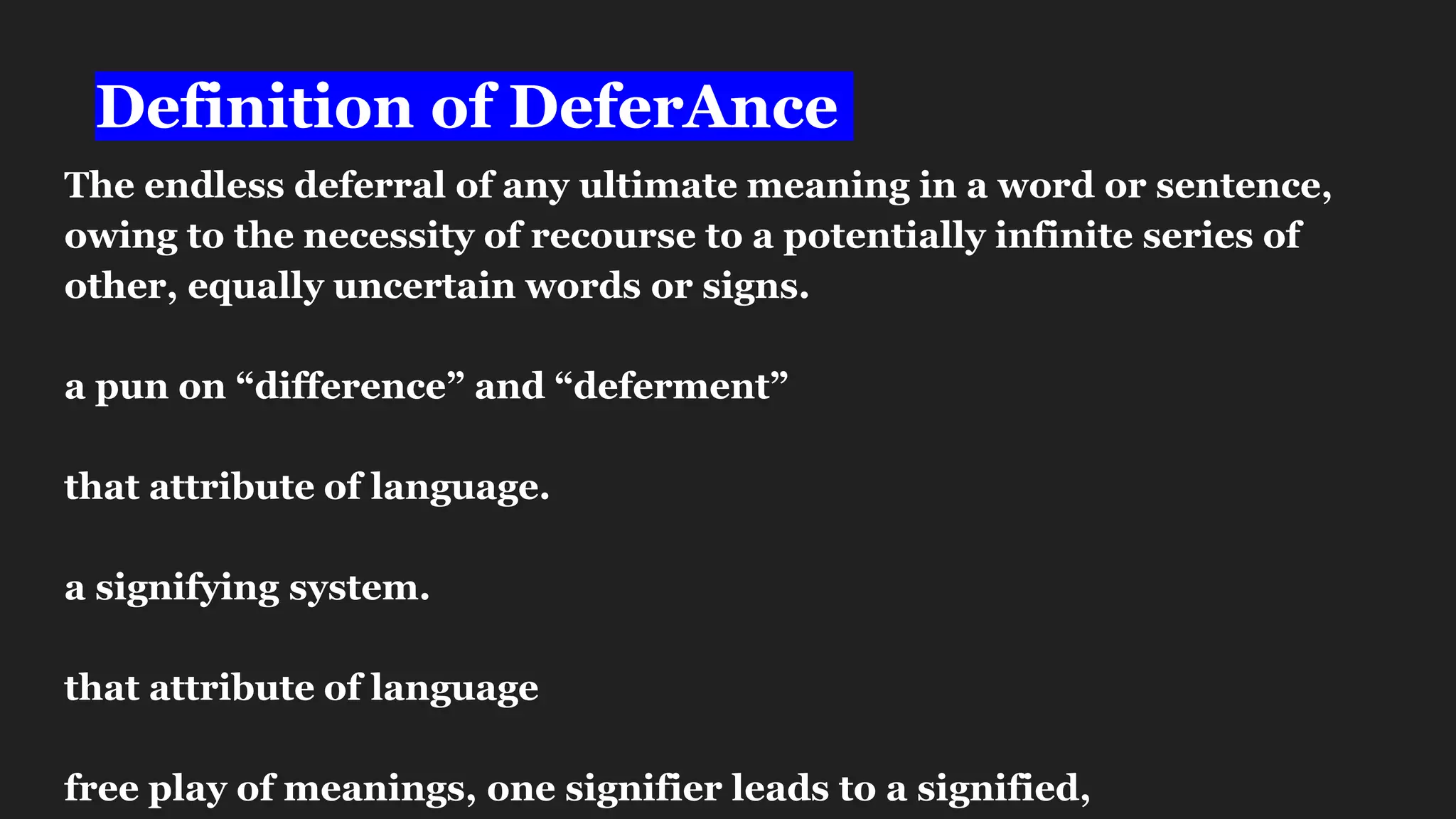 Derrida’s DifferAnce theory | PPTX