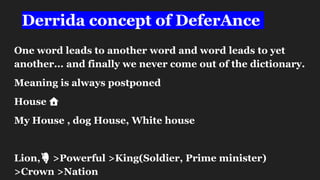 Derrida’s DifferAnce theory | PPTX