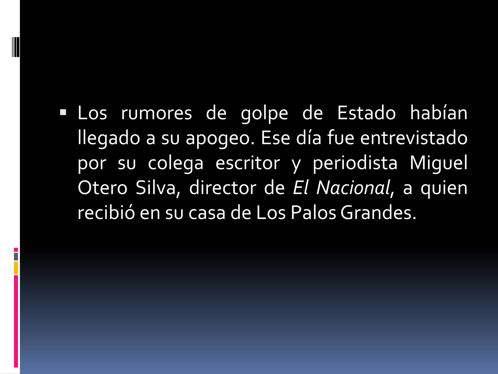 Derrocamiento de Rómulo Gallegos | PPTX