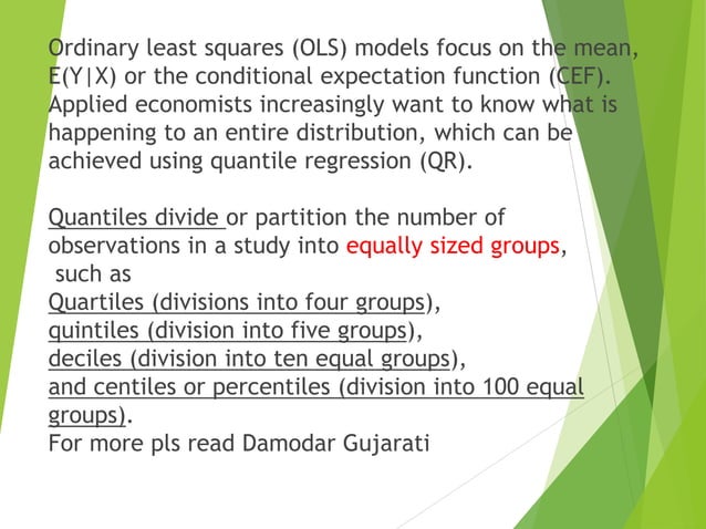 ders 8 Quantile-Regression.ppt | Physics | Science