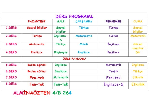 Ders programi | DOCX