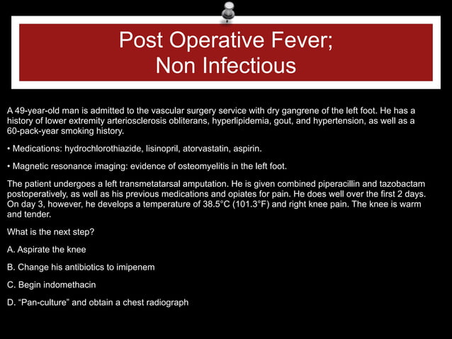 post operative fever infectious and non- | PPT