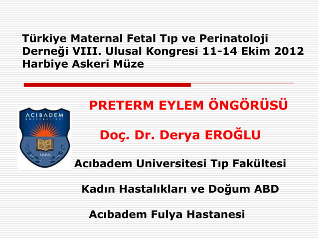 Preterm Eylem Döngüsü | PDF