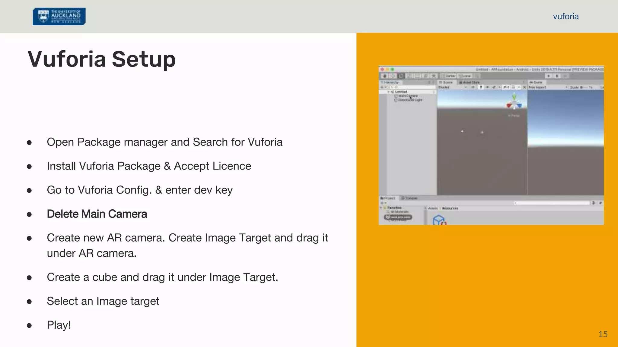 Introduction to Unity and Vuforia for Augmented reality and image ...