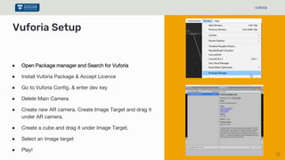 Introduction to Unity and Vuforia for Augmented reality and image tracking | PPT