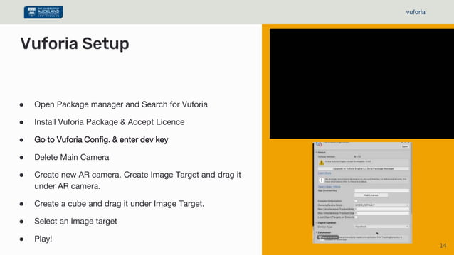 Introduction to Unity and Vuforia for Augmented reality and image tracking | PPT