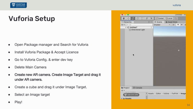 Introduction to Unity and Vuforia for Augmented reality and image ...