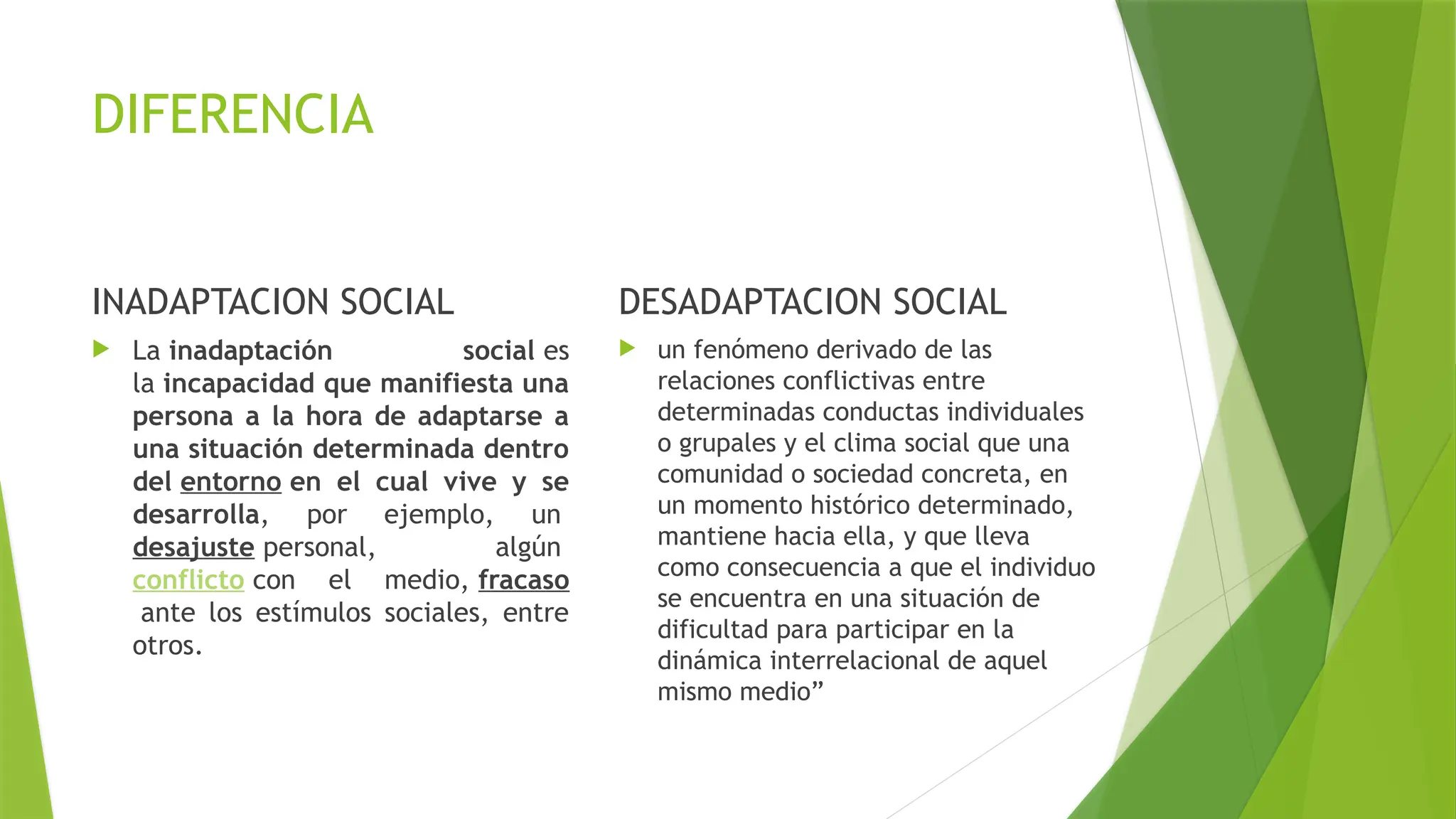 DESADAPTACION SOCIAL PSICOLOGIA UNIVERSIDAD | PPTX | Science