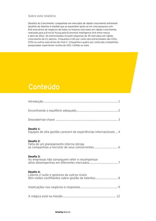 Desafios do crescimento Ernst & Young | PDF