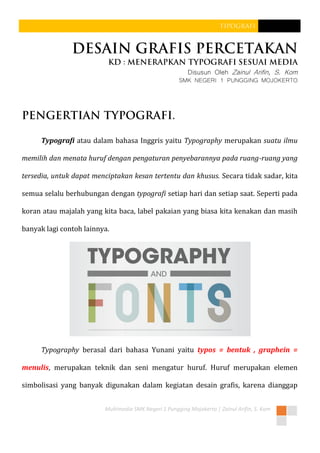 Desain Grafis Percetakan menerapkan typografi sesuai media | PDF