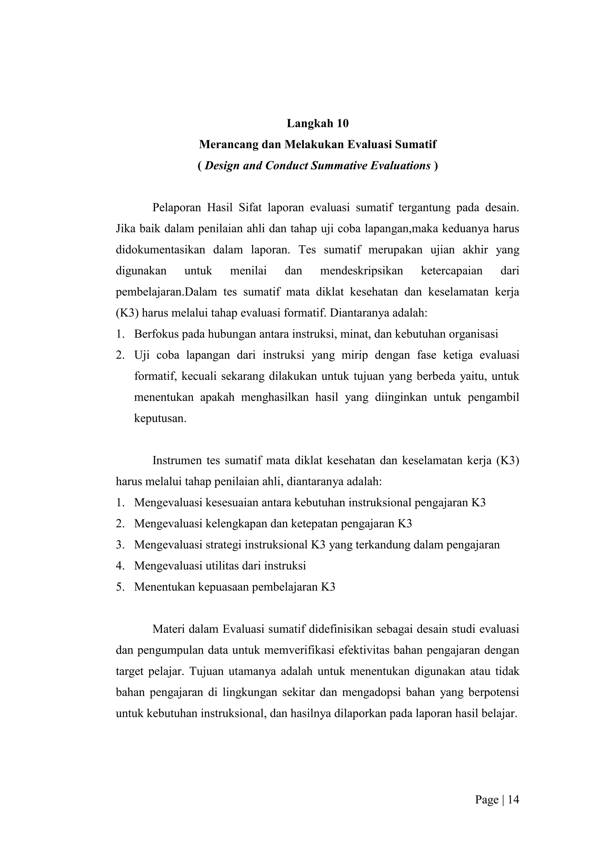 Desain pembelajaran dick and carey pada mata diklat k3 | DOCX