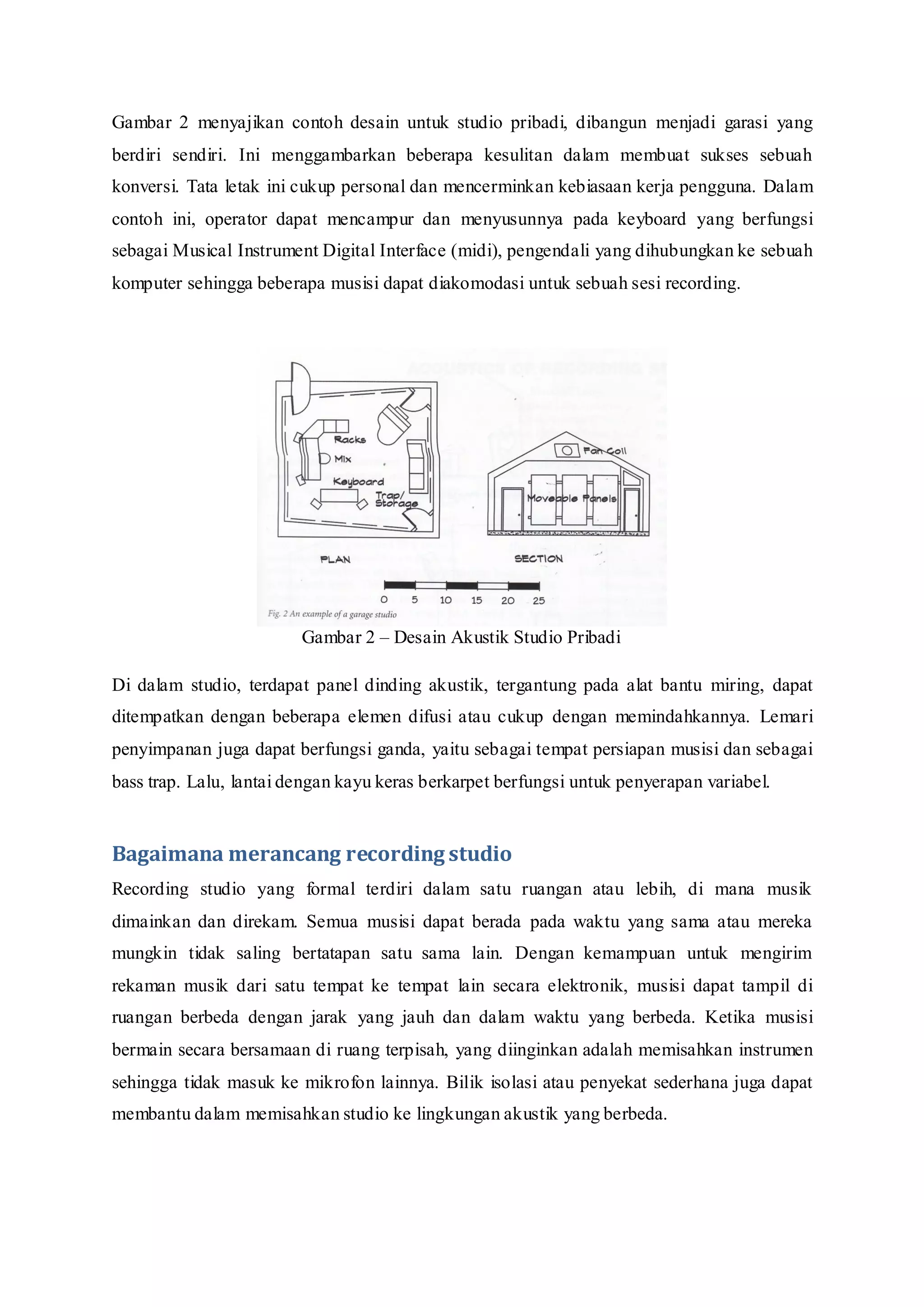 Desain akustik pada studio musik atau studio musik rumah | PDF