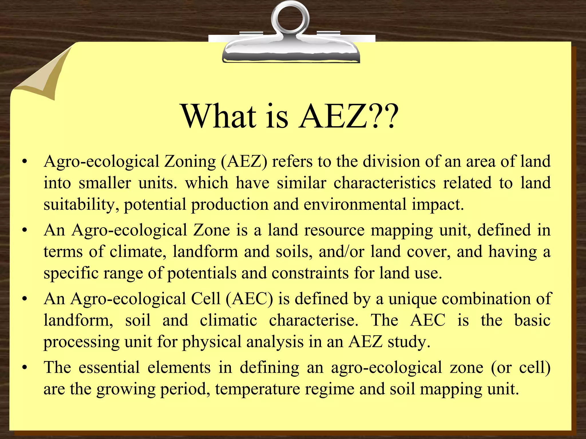 Agro Ecological Zones | PPTX